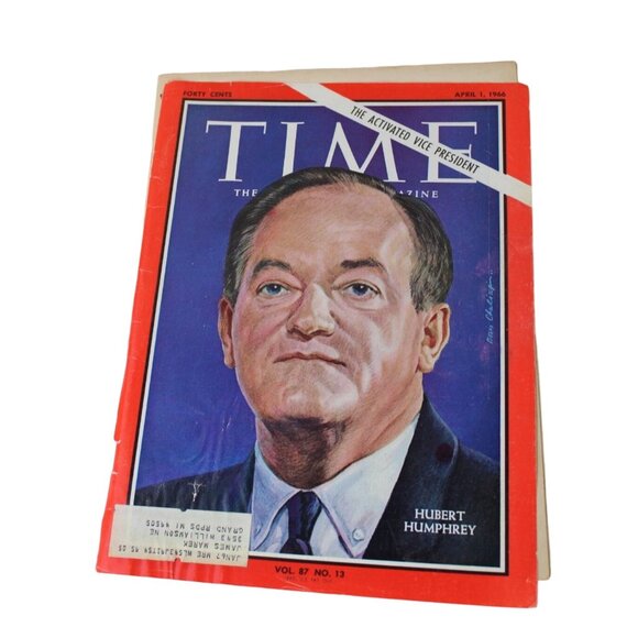 Time | Other | Time Magazine April 1966 Vintage Hubert Humphrey 9169 ...